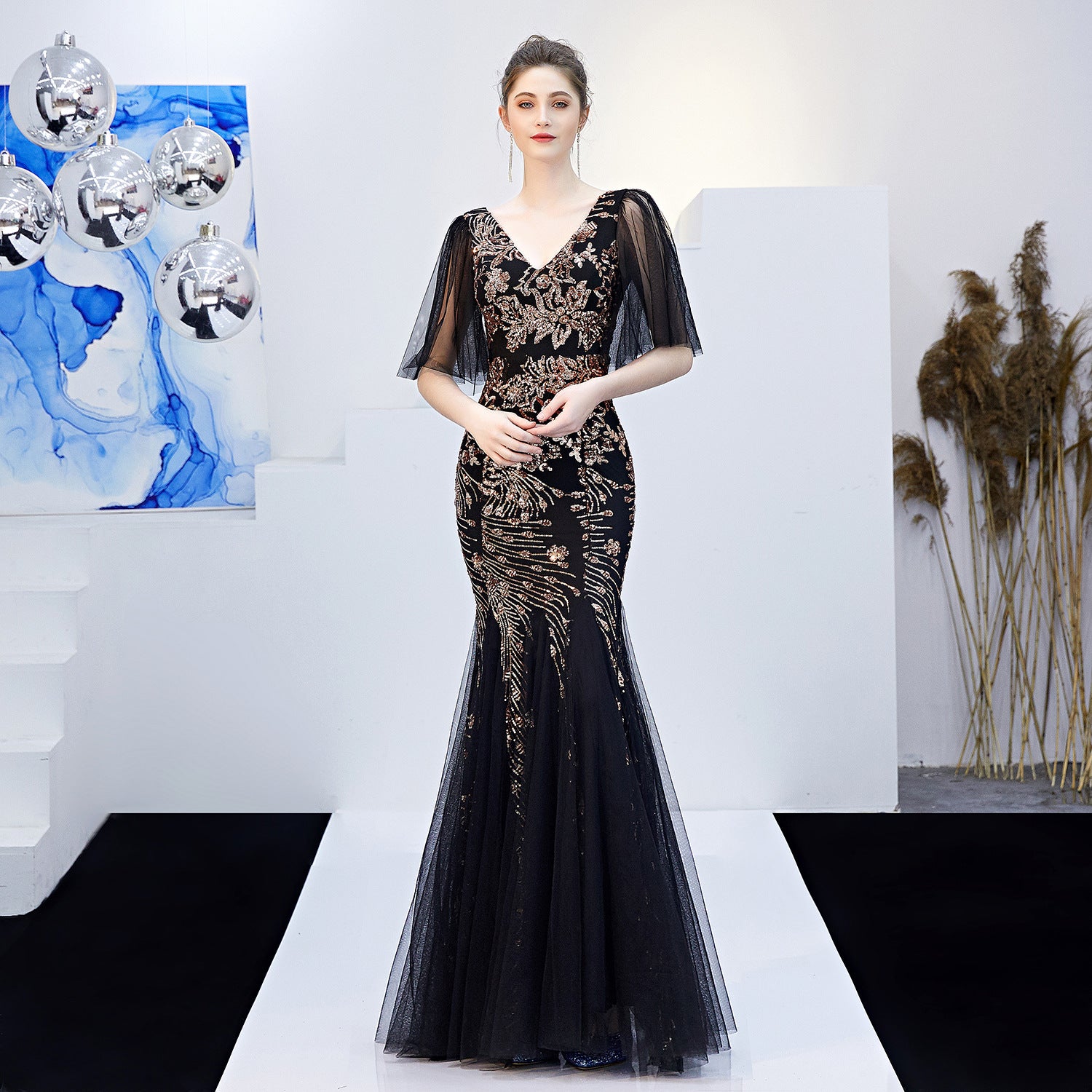 57Thalina-16272-Slim Fishtail Formal Dress – WL Bridal & Gown